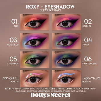 Second Life Marketplace - Dotty's Secret - Roxy - Eyeshadow Palette ...